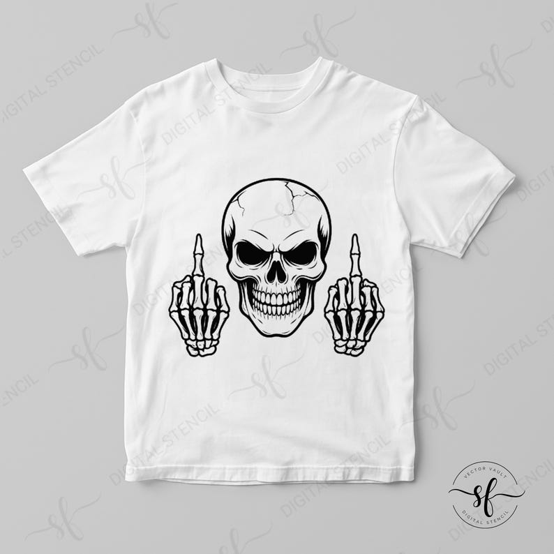 Skull Middle Finger Svg | Skull SVG | Skeleton SVG | Skull Clipart ...