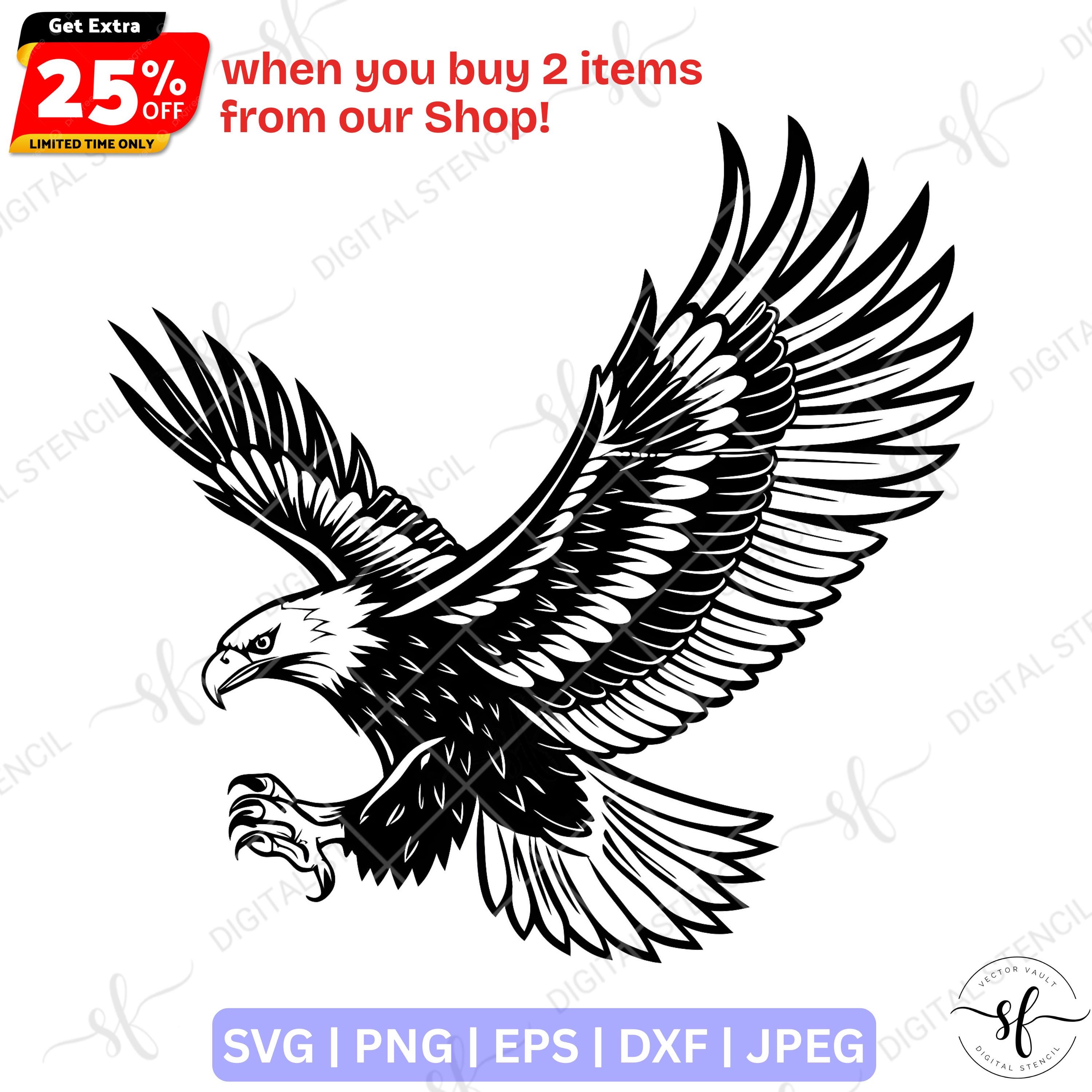 Flying Bald Eagle SVG: Eagle Vector Clipart (digital Download) - Etsy