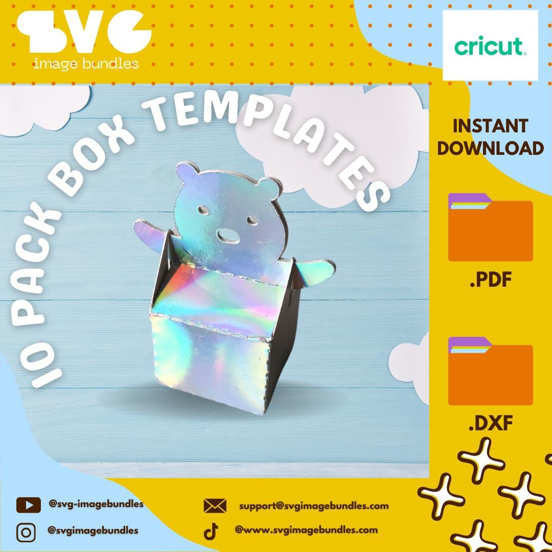 3D Box Templates for Papercrafts Cricut, Silhouette, Cameo, Scan and ...