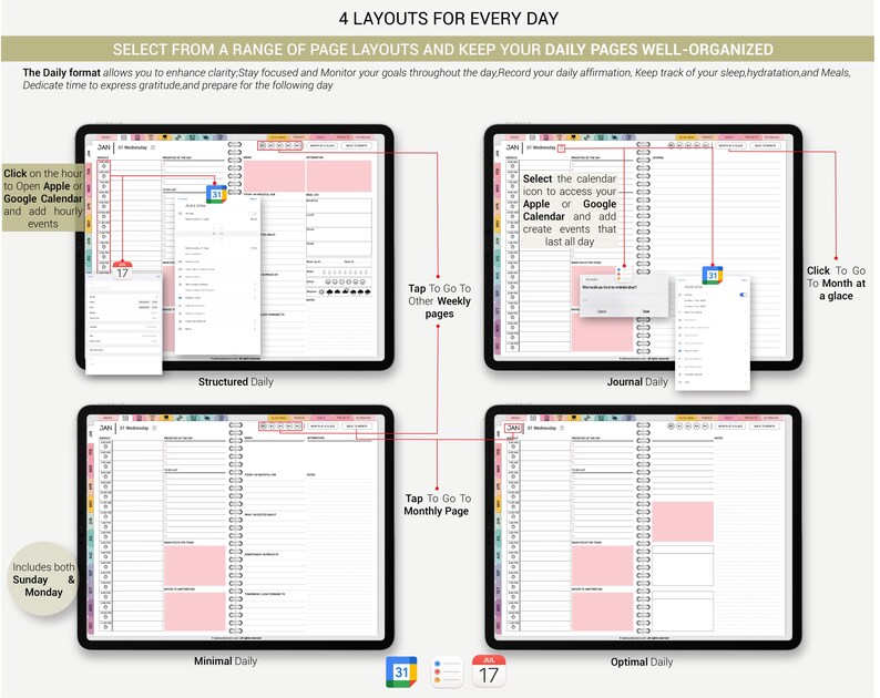 Rainbow Digital Planner 2025 2026 2027 Undated – Goodnotes & iPad PDF ...