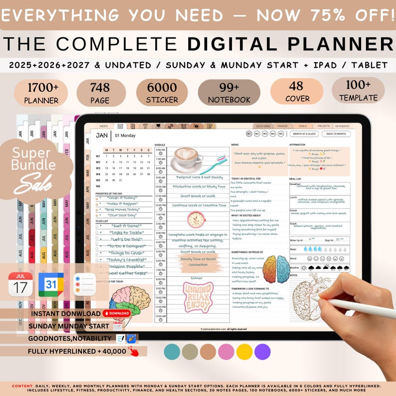 Ultimate Digital Planner 2026-2027 & Undated | Compatible With ...