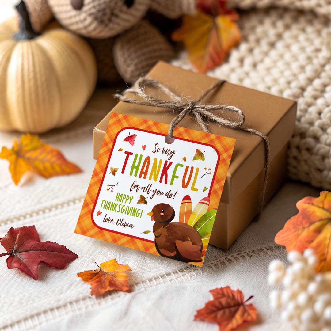 Thanksgiving Gift Tag: Turkey Favor Tag (corjl Template) - Etsy