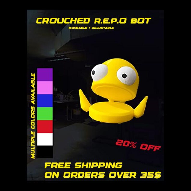 Crouched R.E.P.O Bot / R.E.P.O Robot | Moveable / Adjustable - Etsy