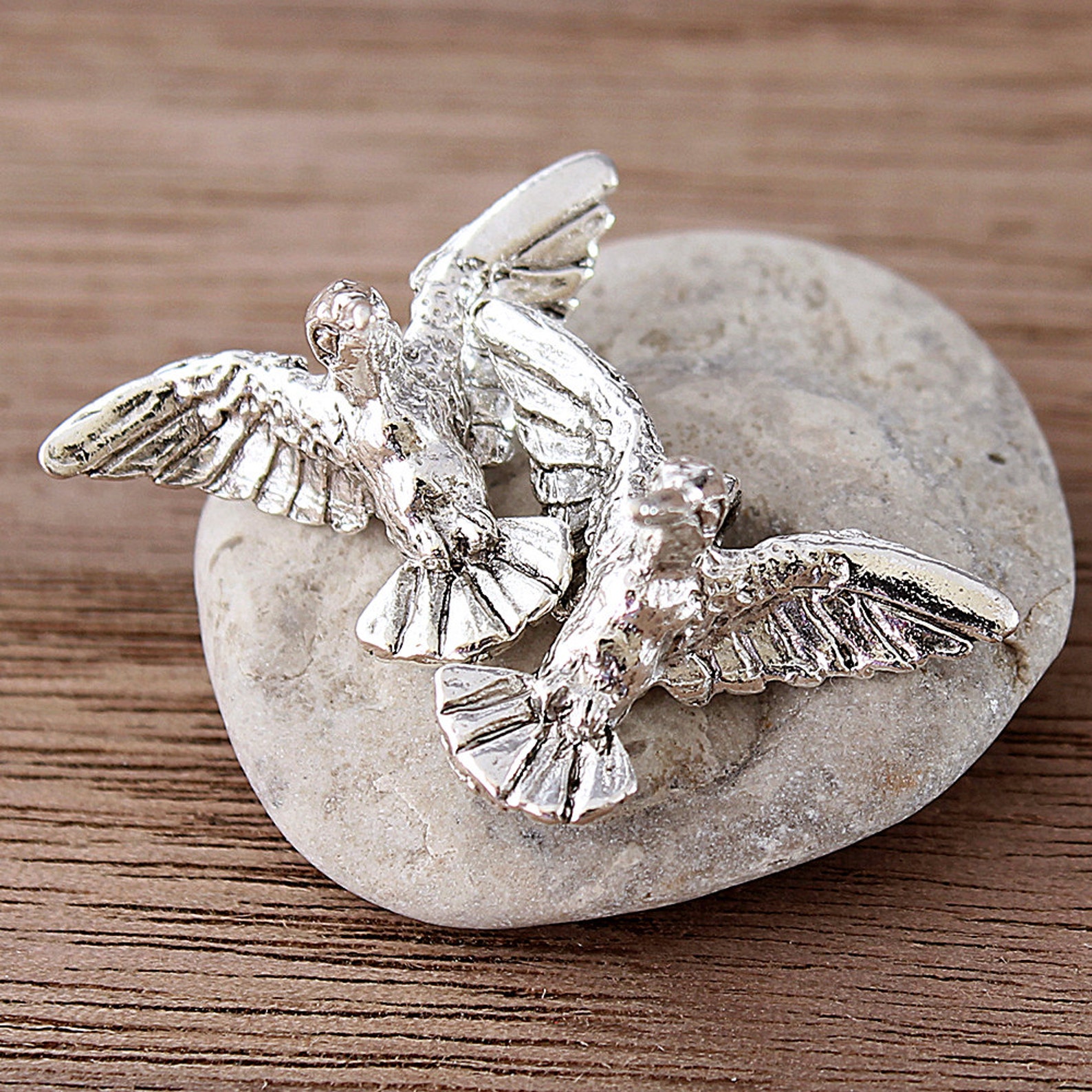 2 Hummingbird Charms Birds in Flight Silver Plated Pewter - Etsy
