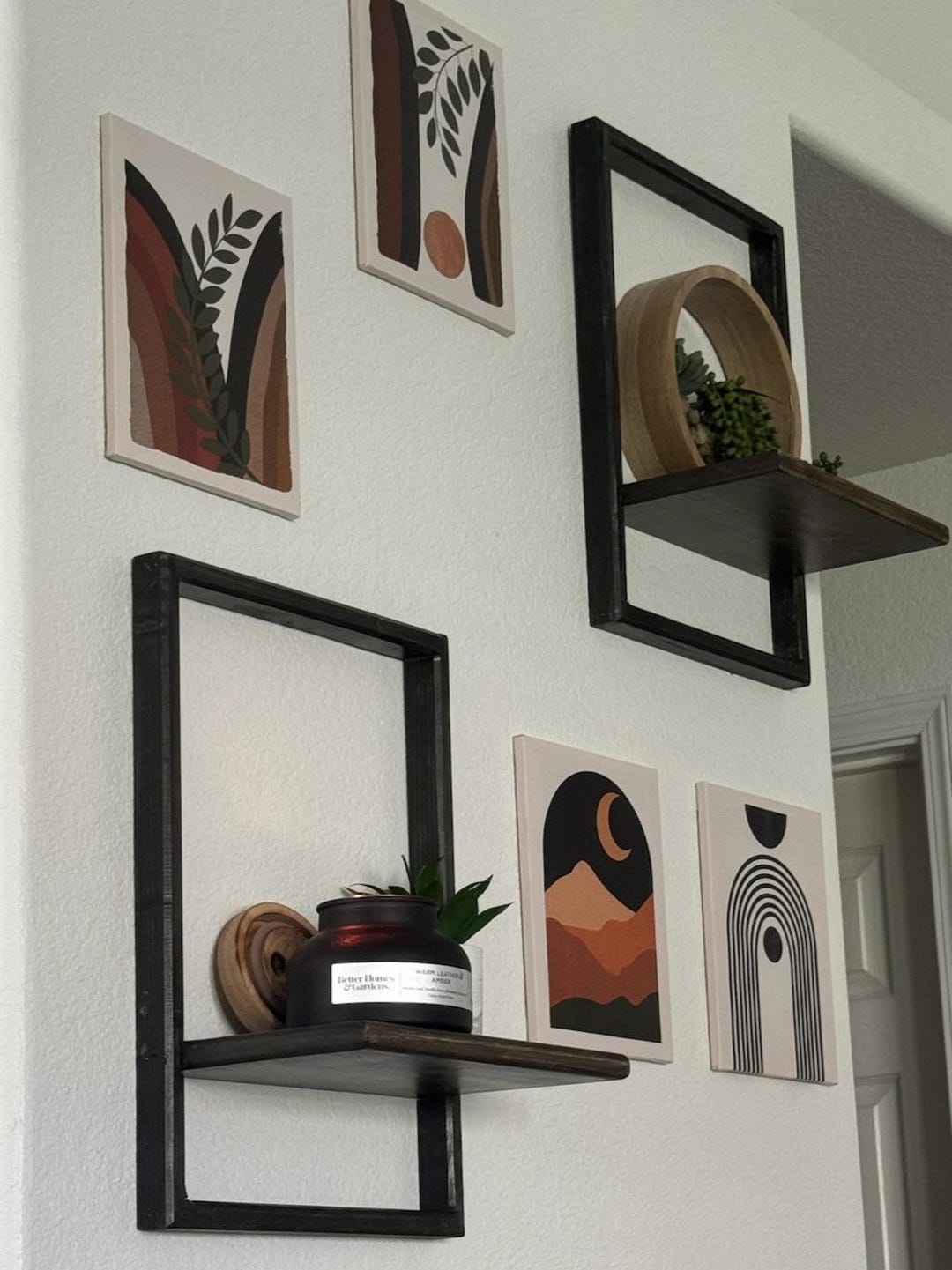 Floating Wood Shelf, Plant Shelf, Decorative Wall Shelf, Picture Frame ...
