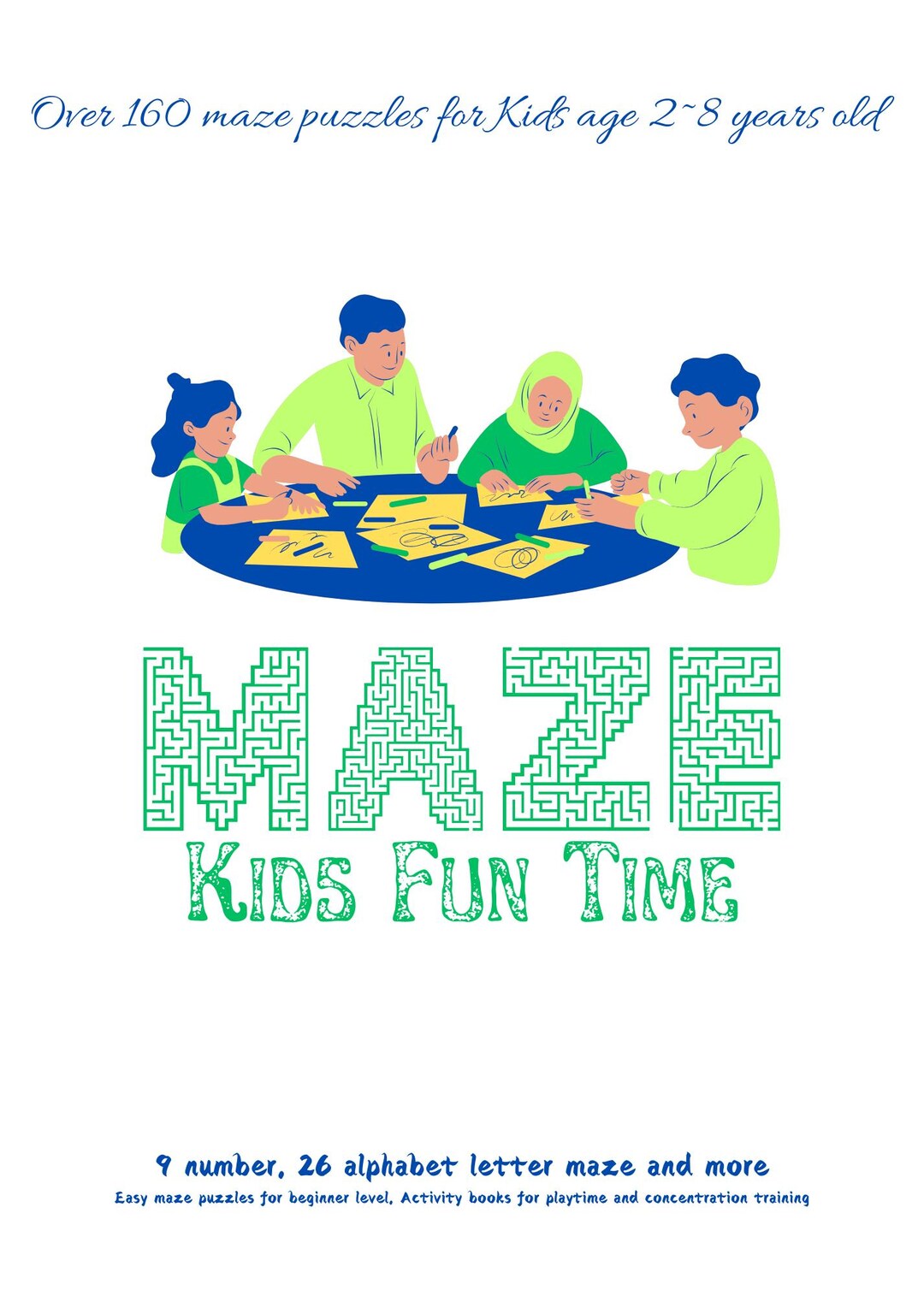 Kids Maze Book (ages 2-8): 160+ Fun Maze Puzzles! Learn Shapes, Letters ...