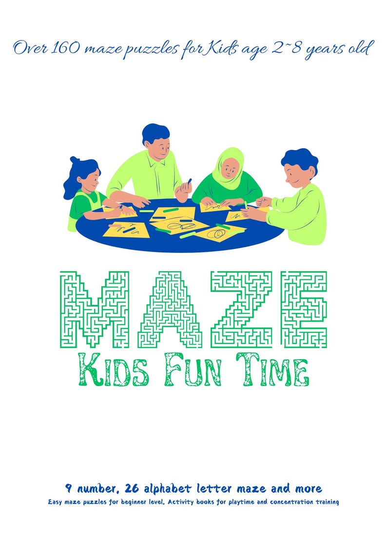 Kids Maze Book (ages 2-8): 160+ Fun Maze Puzzles! Learn Shapes, Letters ...
