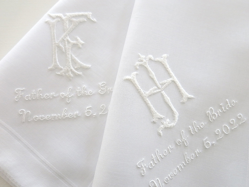 Men's Cotton Handkerchief Personalzied With 2 Intertwined Initials ...