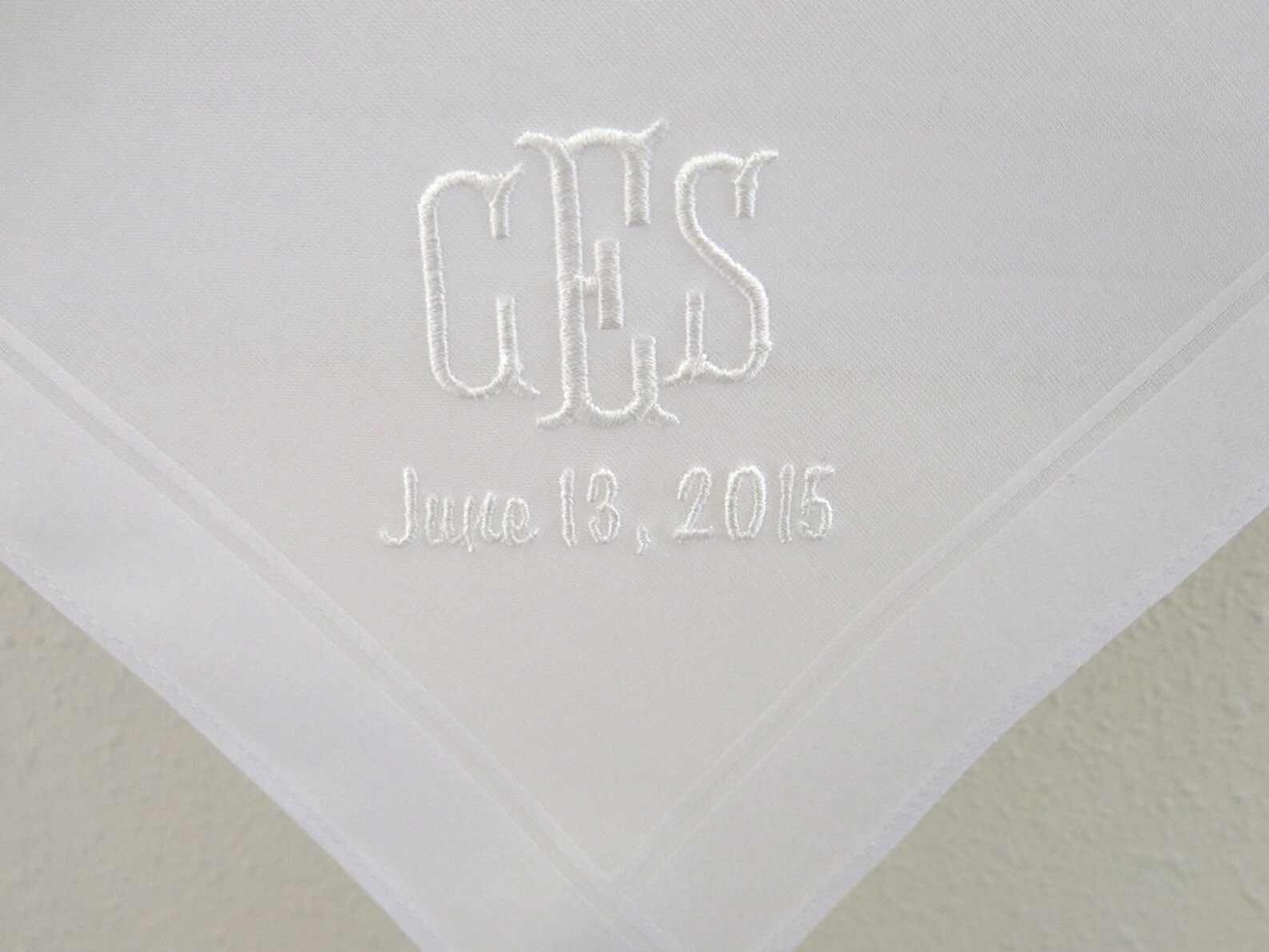 Mens Cotton Handkerchief With 3 Initials Monogram & Date - Etsy