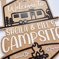Custom Camper Door Sign, Camping, Camp Decor, RV Life, Smores Making ...