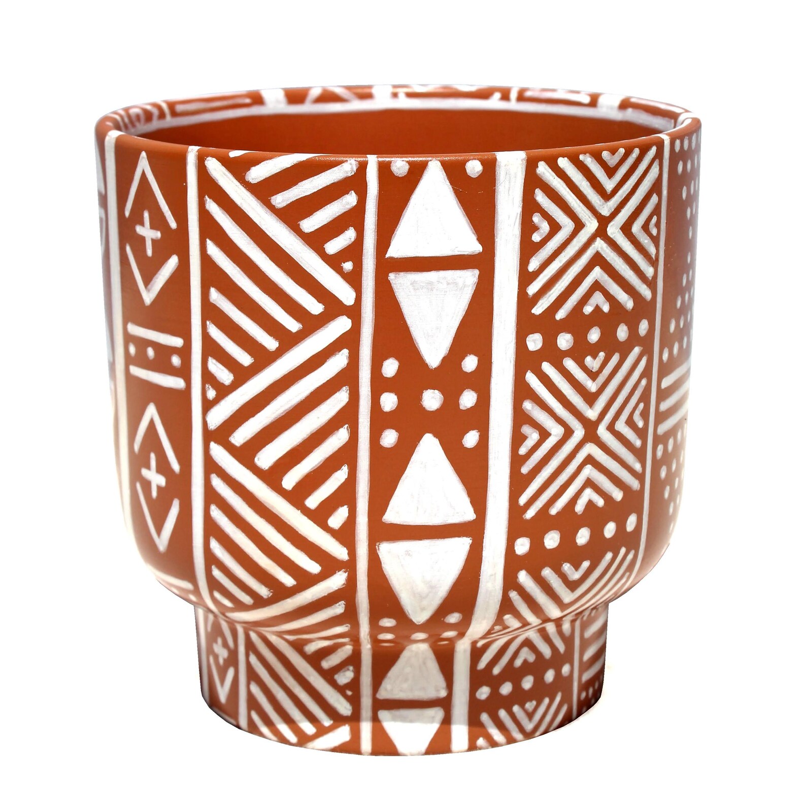 African Tribal Print Terracotta Plant Pot - Etsy