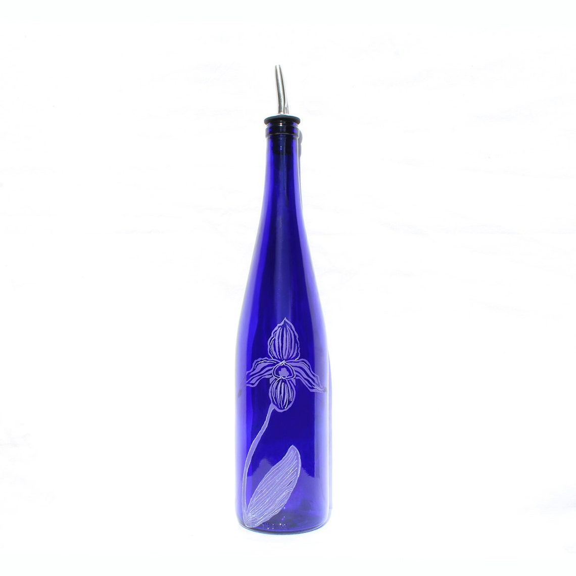Blue Glass Vase, Glass Decanter, Glass Oil Diffuser, Glass Cruet, Glass ...