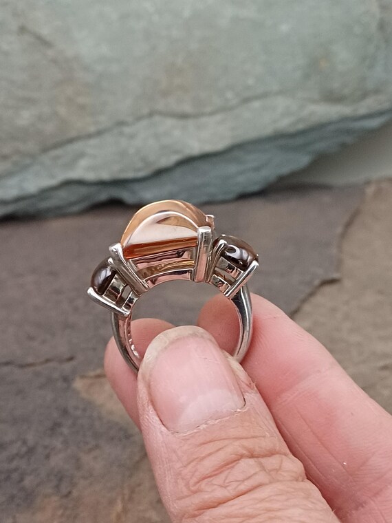 CW Sellors Modernist, Sterling Silver Ring with Orang… - Gem