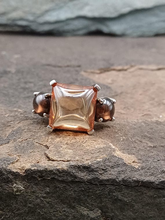 CW Sellors Modernist, Sterling Silver Ring with Orang… - Gem