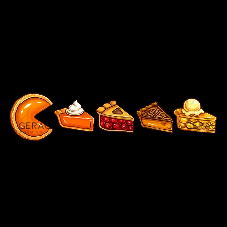 Pac-man Thanksgiving Pie PNG | Funny Fall Clipart (digital Download) - Etsy
