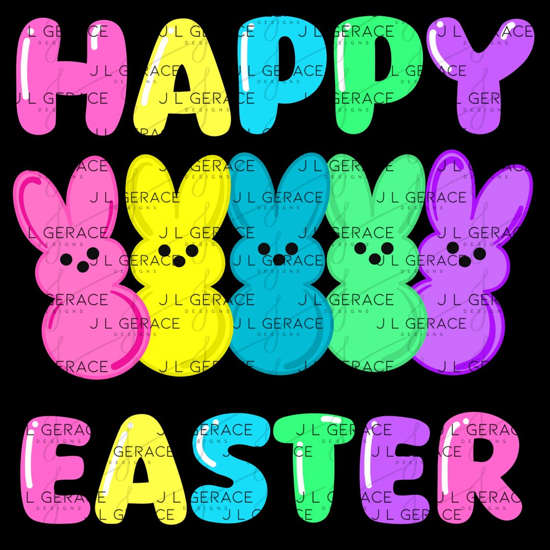 Happy Easter Peeps Bunny Clipart (digital Download) - Etsy