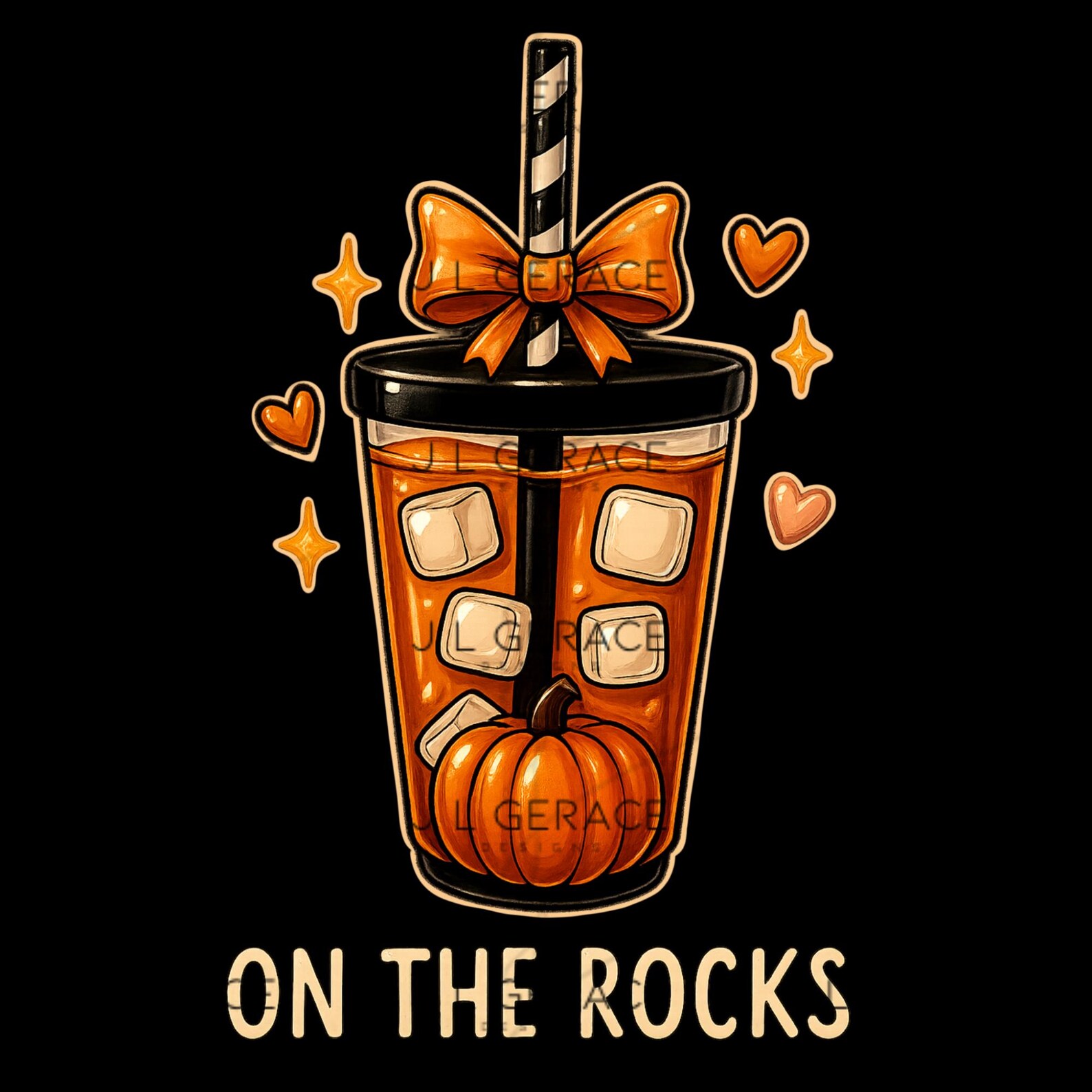 Pumpkin Iced Coffee PNG: Halloween Clipart, Fall Sublimation (digital ...