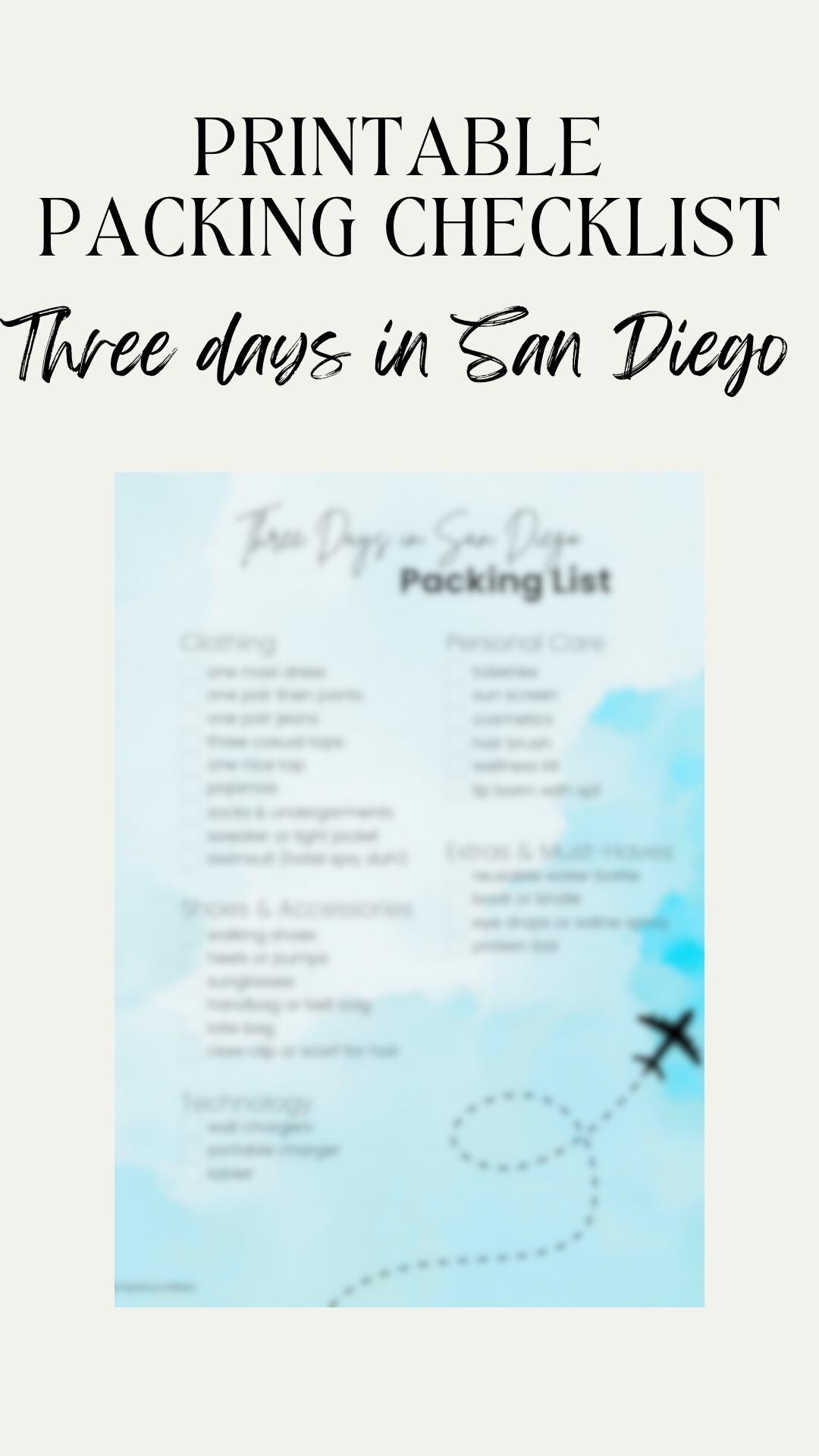 Travel Packing Checklist | Printable Packing List for Weekend Trips or ...