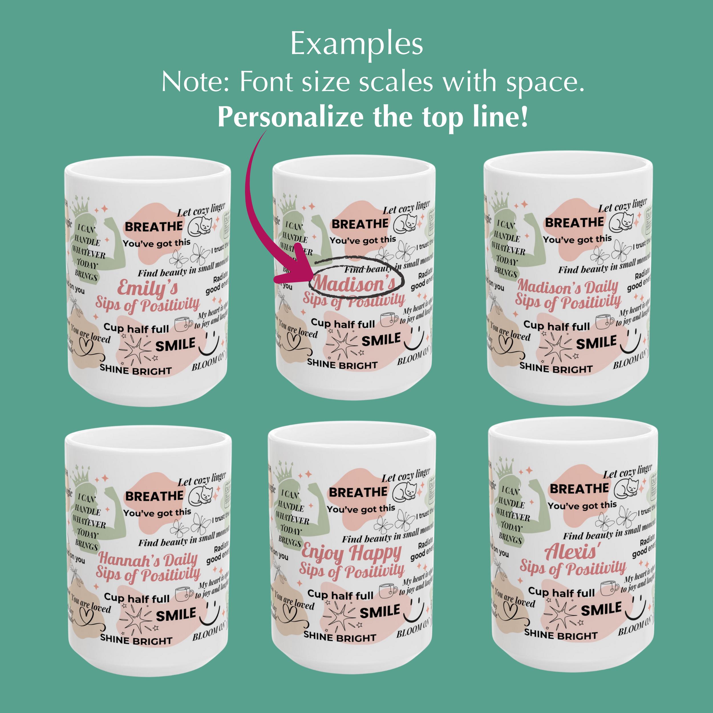 Personalized Affirmation Mug: Sips of Positivity - Mental Health Coffee ...