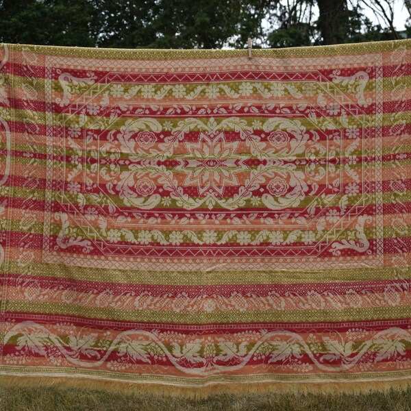Antique Woven Coverlet - Etsy