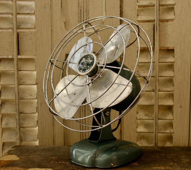 Antique Vintage Rex Ray Electric Fan in Metallic Seafoam | Etsy