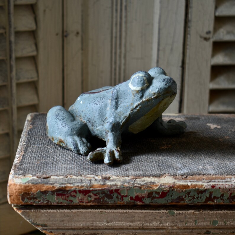 Antique Hubley Frog Door Stop Painted Frog Cast Iron - Etsy