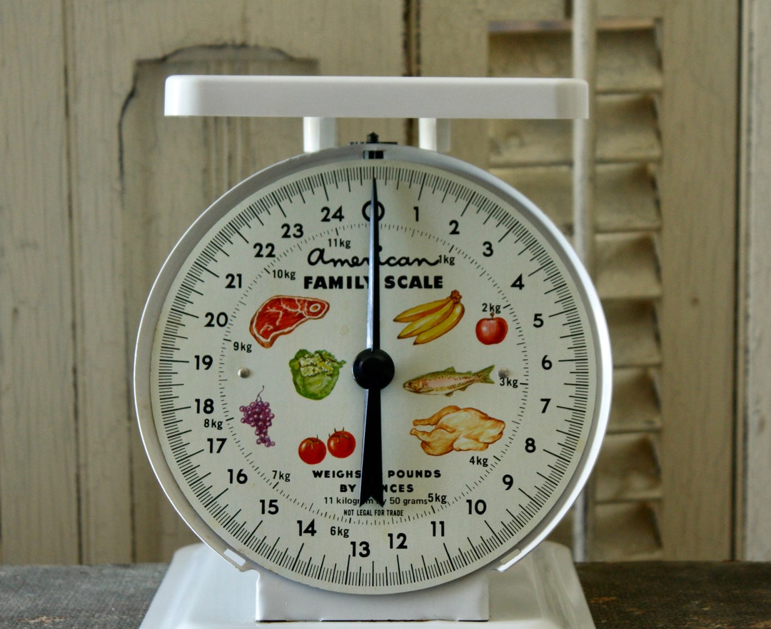 Vintage American Family Scale, Mid Century Retro Kitchen Scale, Crisp ...