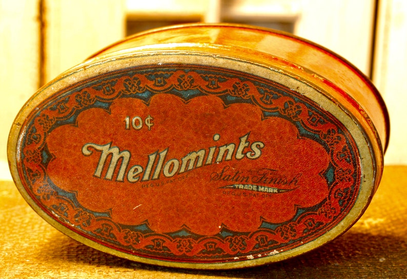 Antique Mellowmints Tin: Art Nouveau Metal Box (1910-1920) - Etsy