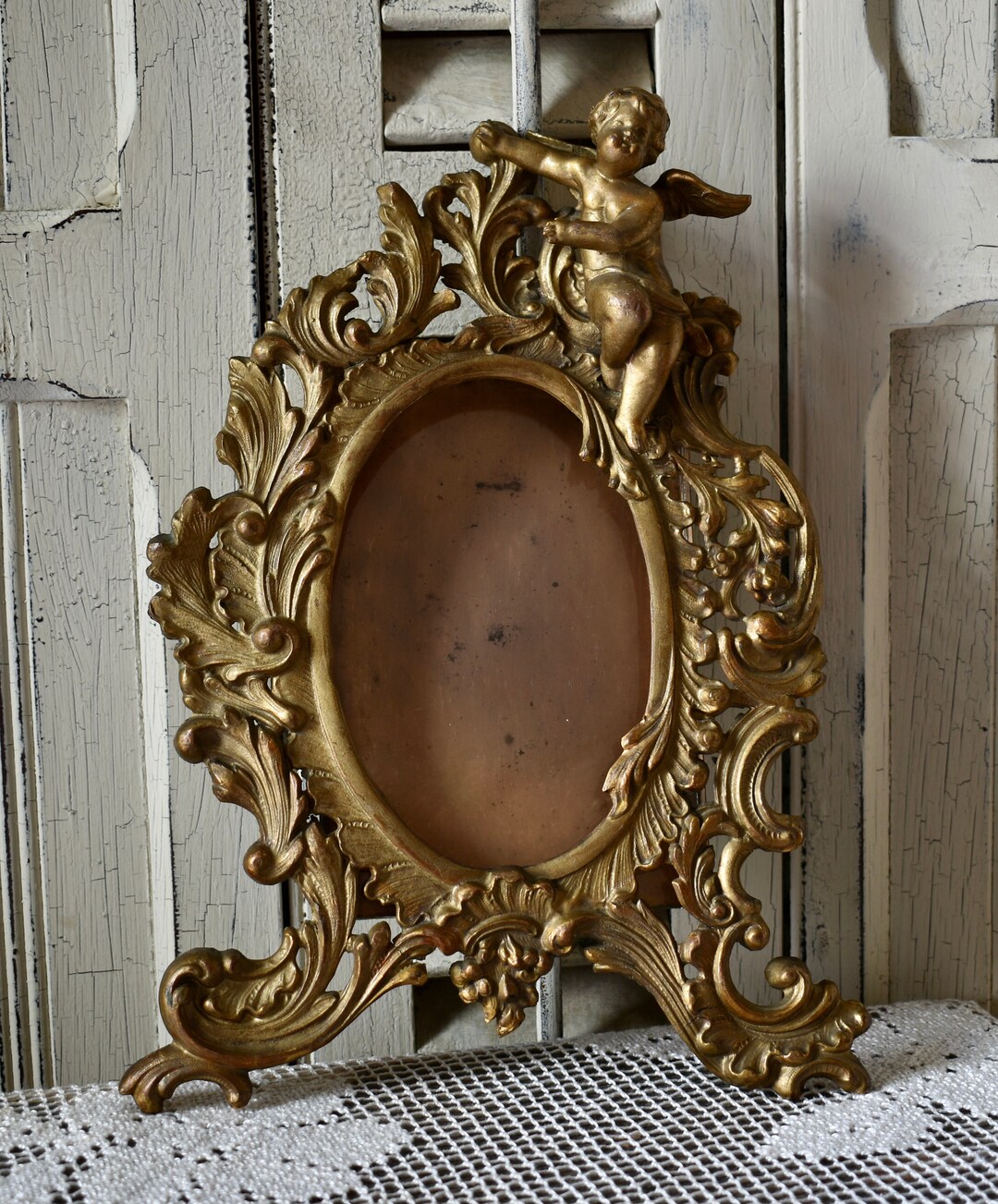 Antique Victorian Gold Metal Frame, Fancy Frame, Elaborate Frame With ...