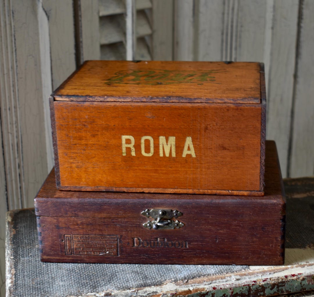 Antique Cigar Display Box, 100 Year Old Box, Wood Storage Box, Rustic ...