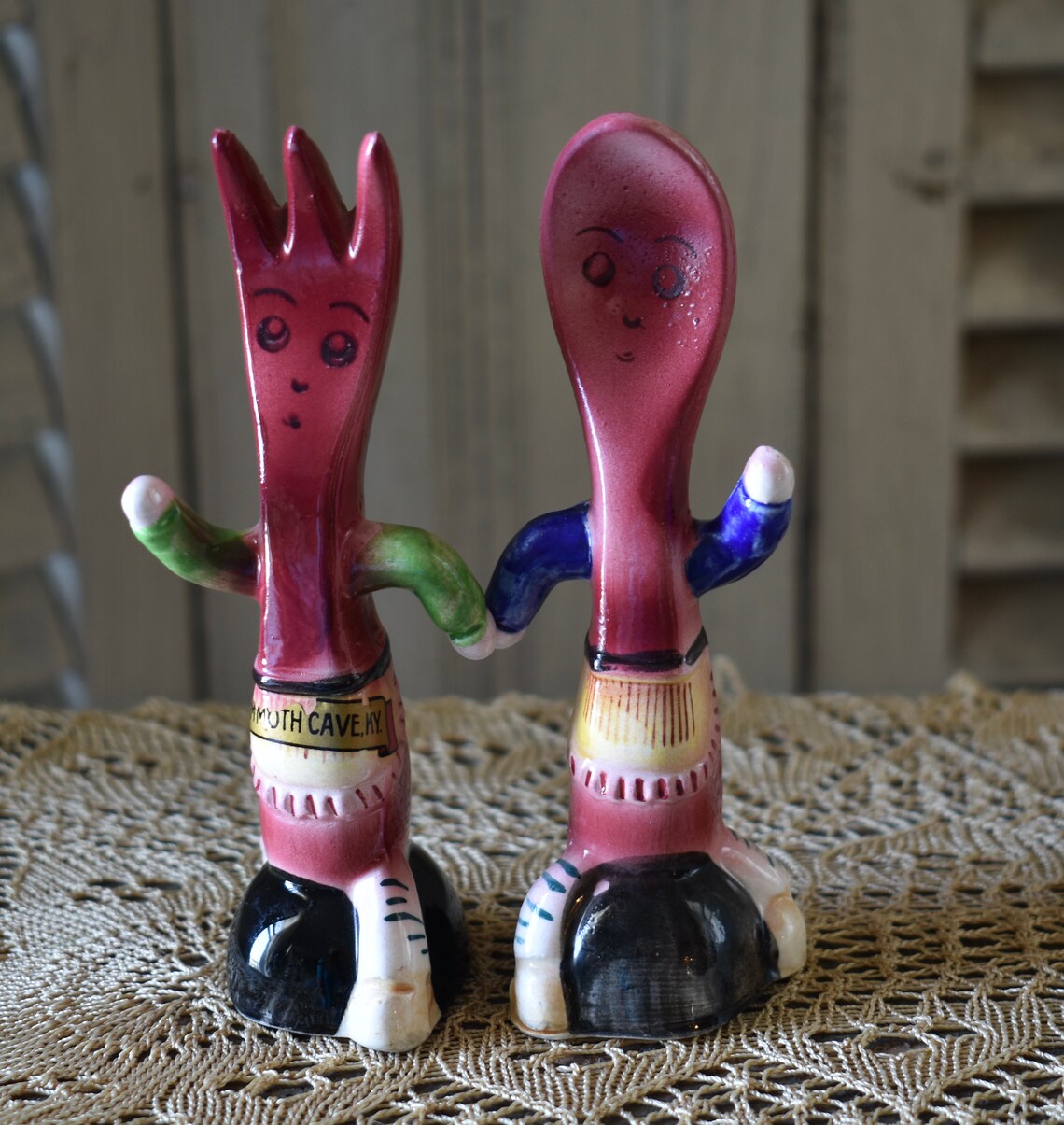 Vintage Anthropomorphic Fork & Spoon Salt and Pepper Shakers, Made in ...