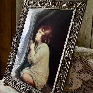 Antique "the Infant Samuel"- by Sir Joshua Reynolds Lithograph, Ornate ...