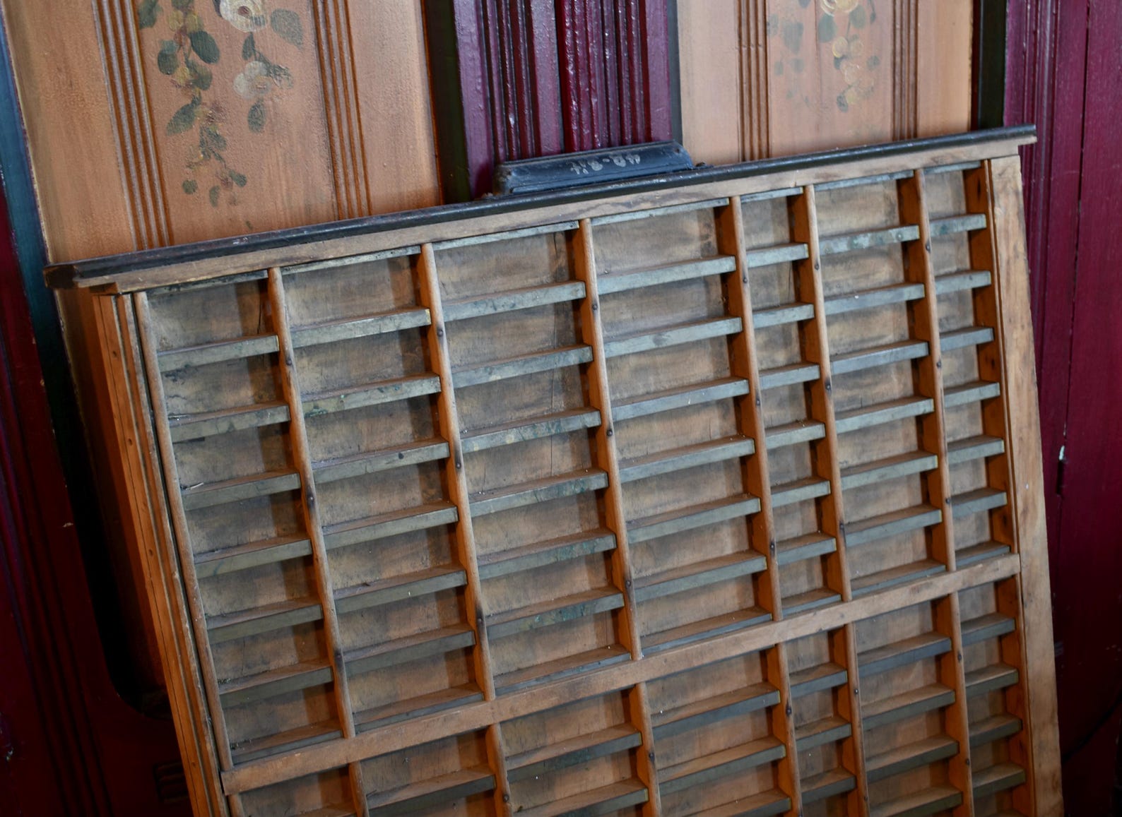 Antique Printers Type Drawer: Extra Large Cubby Shelf, Office Artifact ...