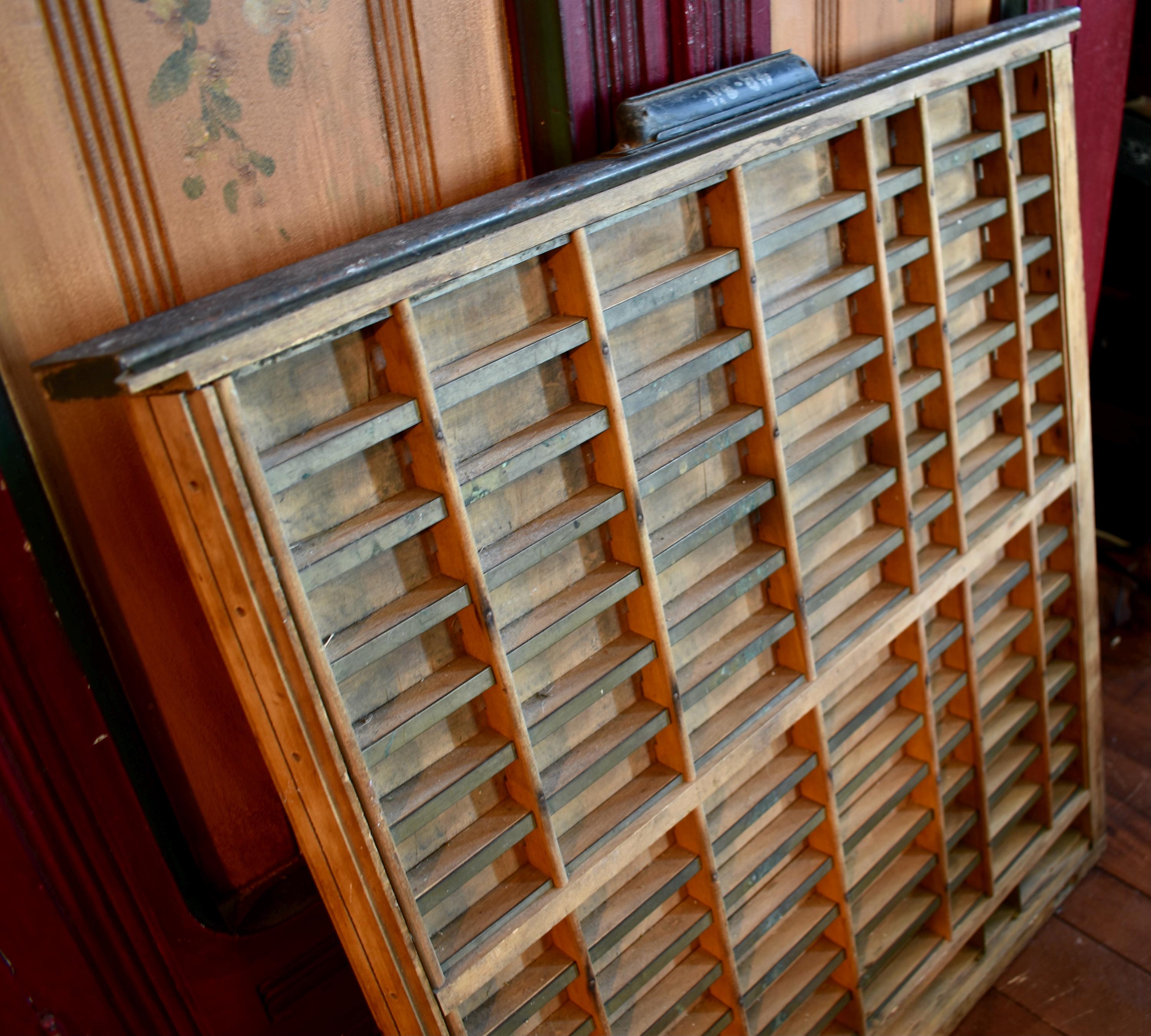 Antique Printers Type Drawer: Extra Large Cubby Shelf, Office Artifact ...