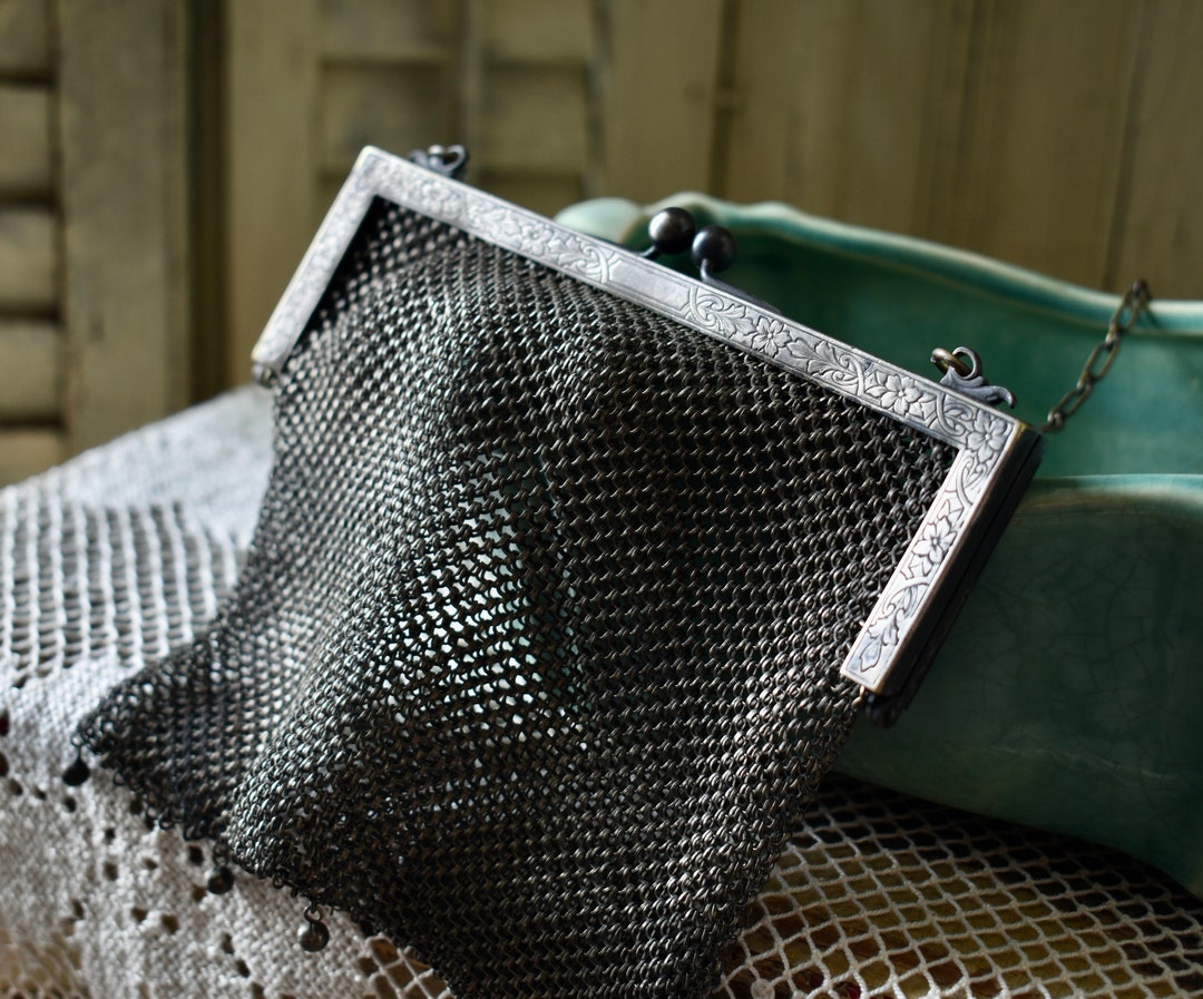 Antique German Silver Mesh Purse, Medieval Mesh Purse, Collectible Bag ...