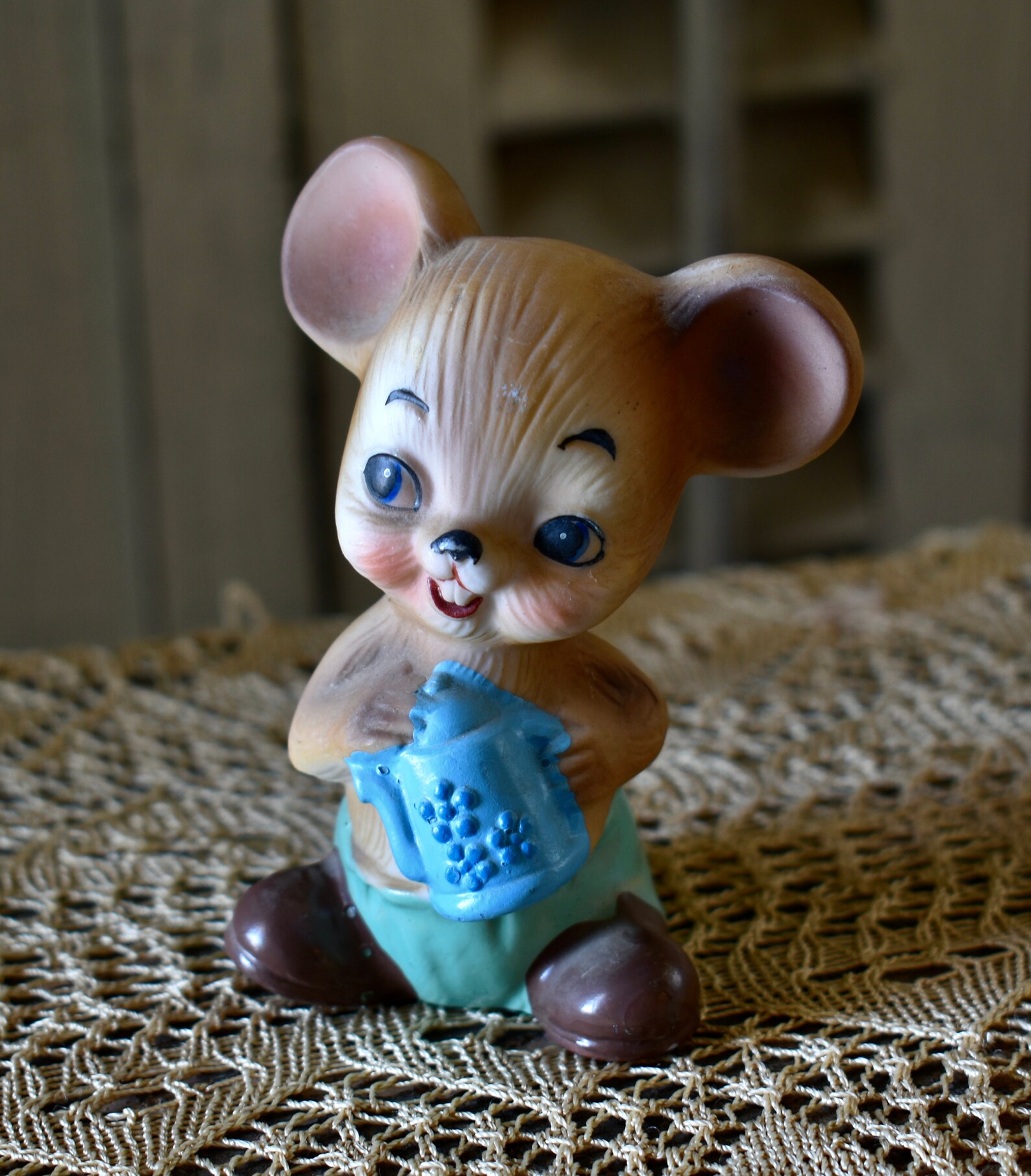 Vintage Lefton Doc Martin Mouse Mouse With Tea Pot Adorable - Etsy