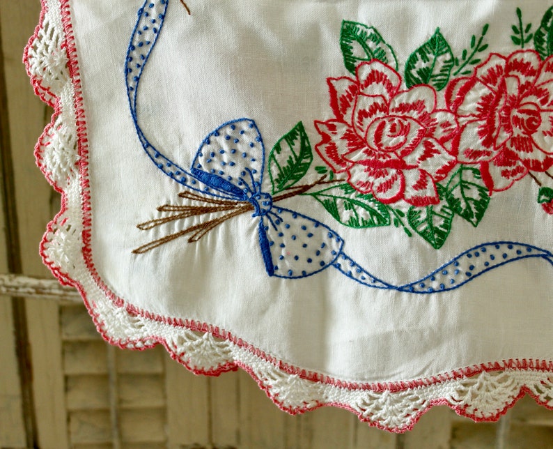 Vintage Fancy Textile Antique Dresser Scarf Hand Work and - Etsy