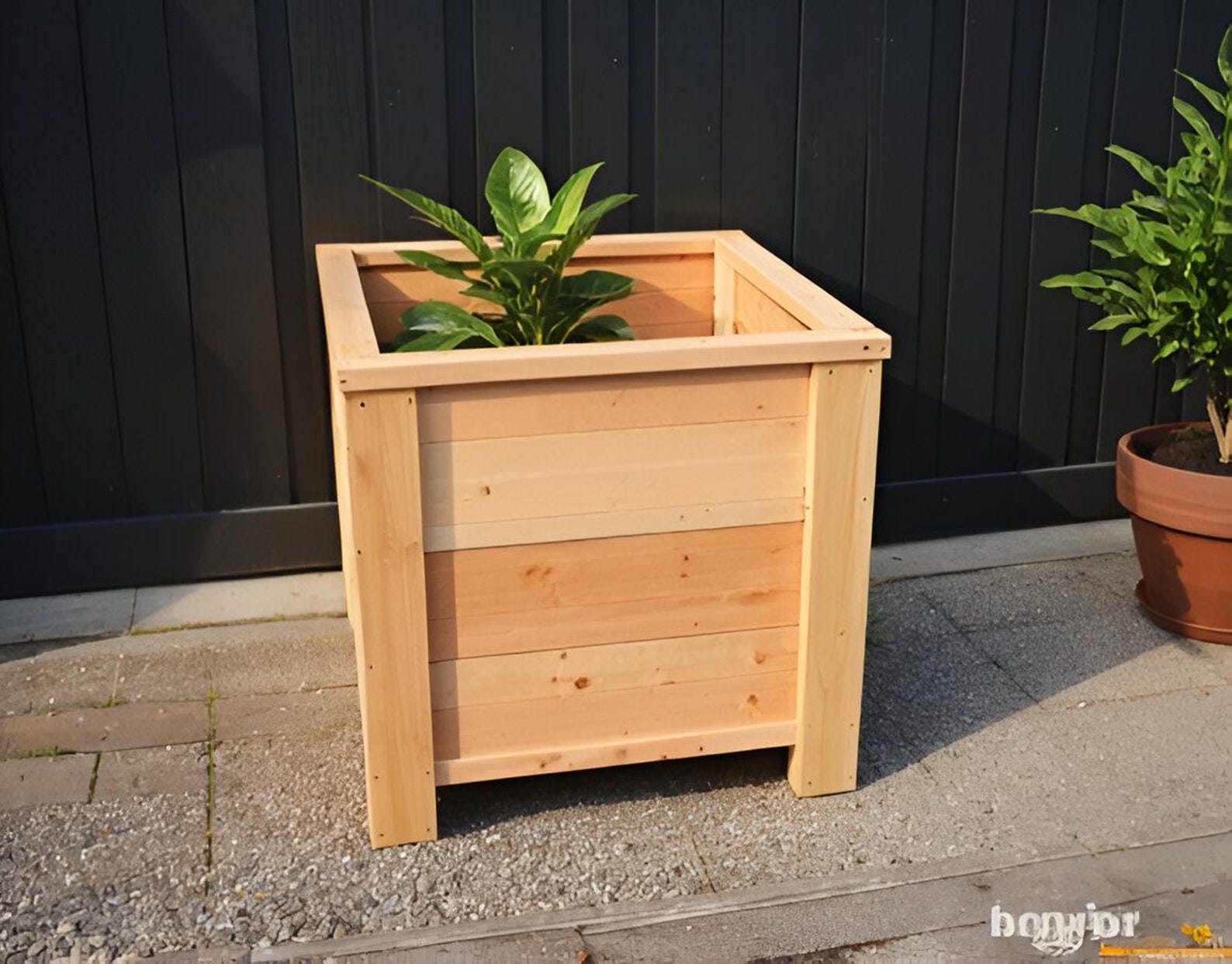 DIY Cedar Planter Box Plan: Square Garden Design (PDF Download) - Etsy
