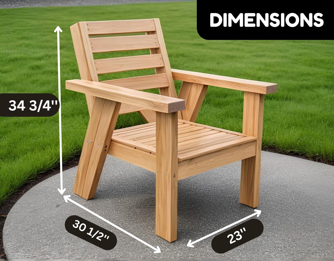 DIY Outdoor Chair Plan: Patio Furniture Woodworking (PDF Download) - Etsy