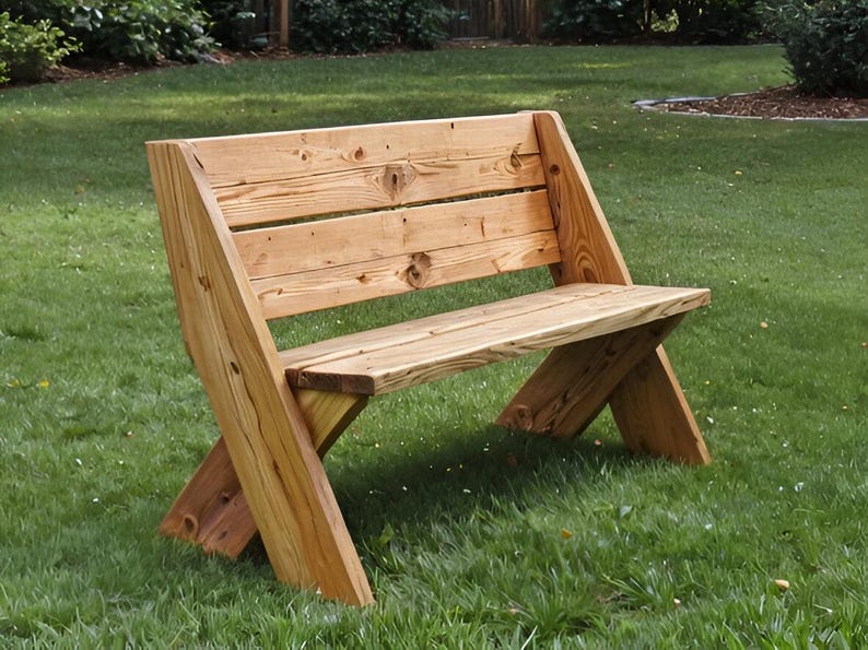 Outdoor Simple Bench Build Plan: DIY Patio Woodworking (PDF Download ...