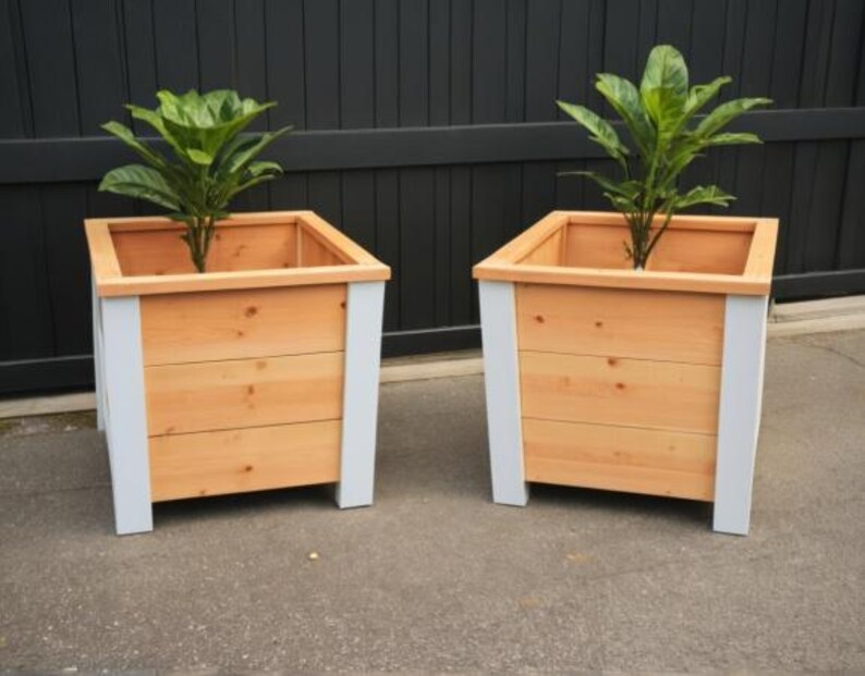 DIY Cedar Planter Box Plan: Square Garden Design (PDF Download) - Etsy