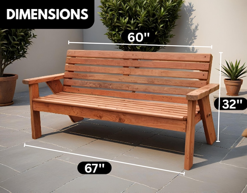 DIY Wooden Bench Build Plan: Easy Outdoor Garden Bench (PDF File) - Etsy