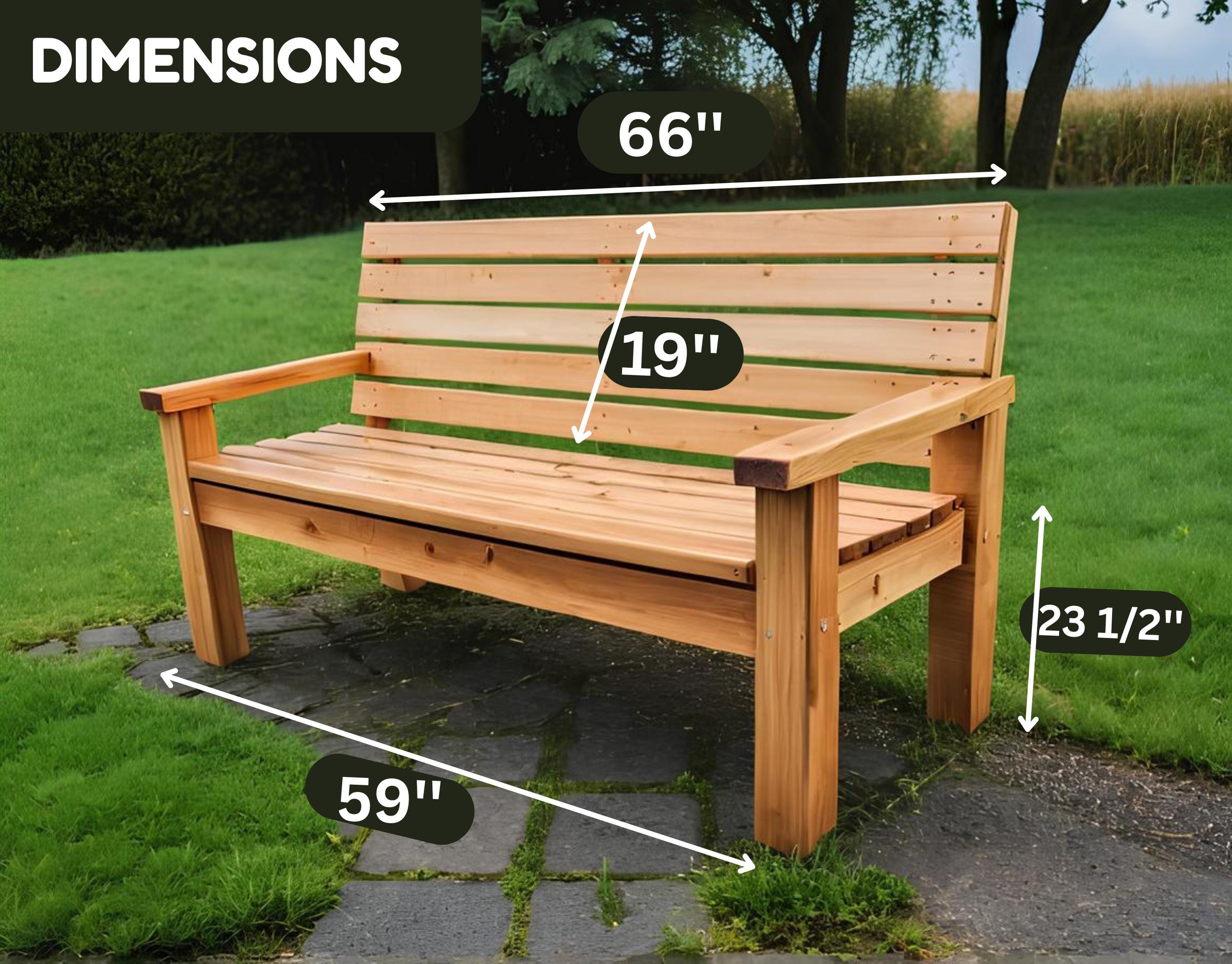 2x4 Wooden Outdoor Bench Plan, Woodworking Plans, Garden Bench Plan ...