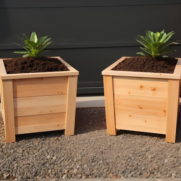Square Cedar Planter Box - Etsy