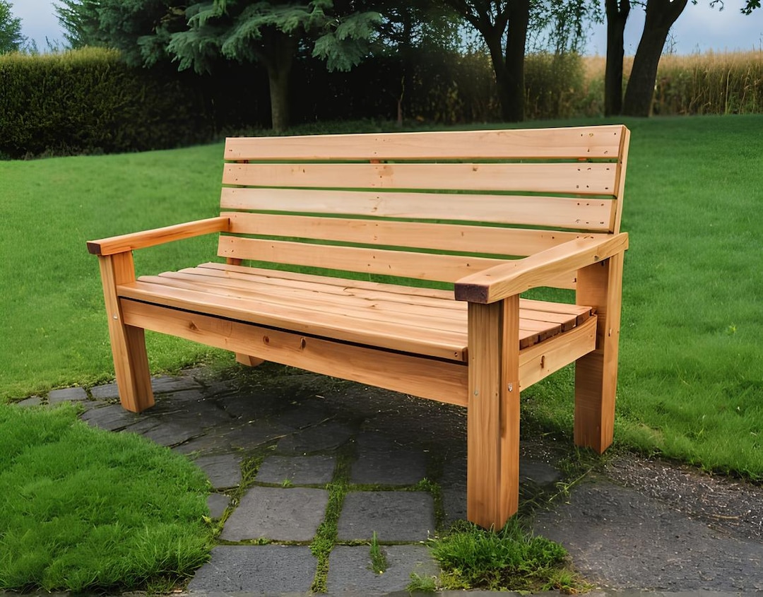 2x4 Wooden Outdoor Bench Plan, Woodworking Plans, Garden Bench Plan ...