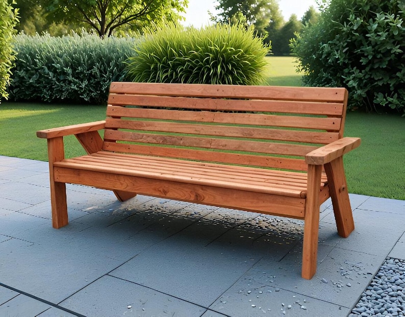 DIY Wooden Bench Build Plan: Easy Outdoor Garden Bench (PDF File) - Etsy