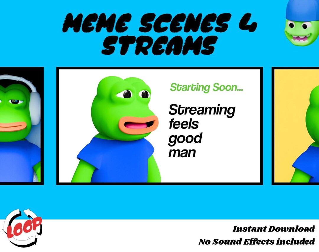 Pepe the Frog 3D Animated Meme Scenes for Streams | 3D Twitch & Youtube ...
