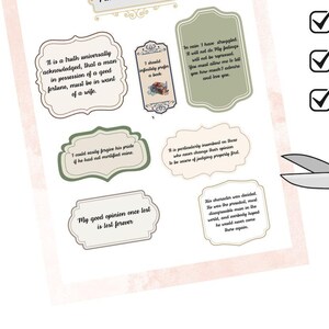 Pride and Prejudice Quotes, Jane Austen Printable, Instant Download ...