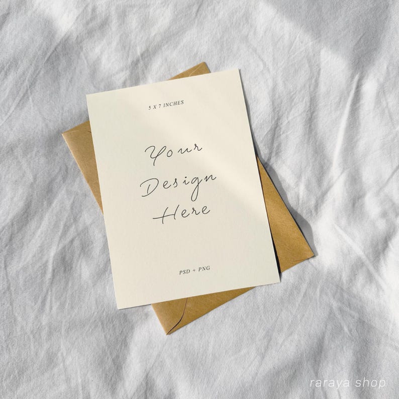 5x7 Card Mockup: Invitation & Stationery Template, Postcard Mockup (PSD ...