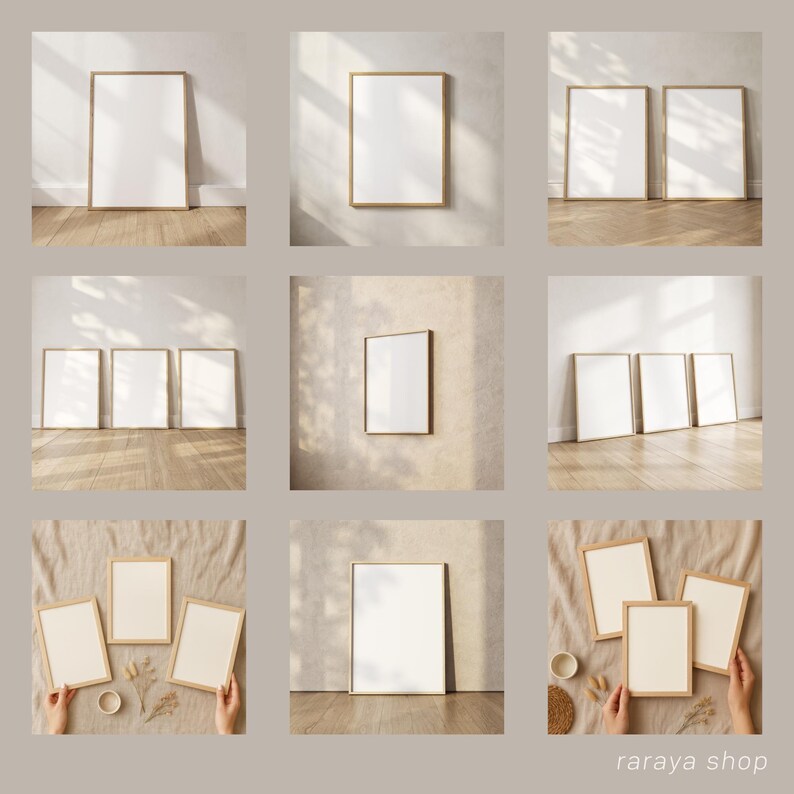50 Frame Mockups Bundle PSD DIN A4 A3 Vertical Horizontal Square ...
